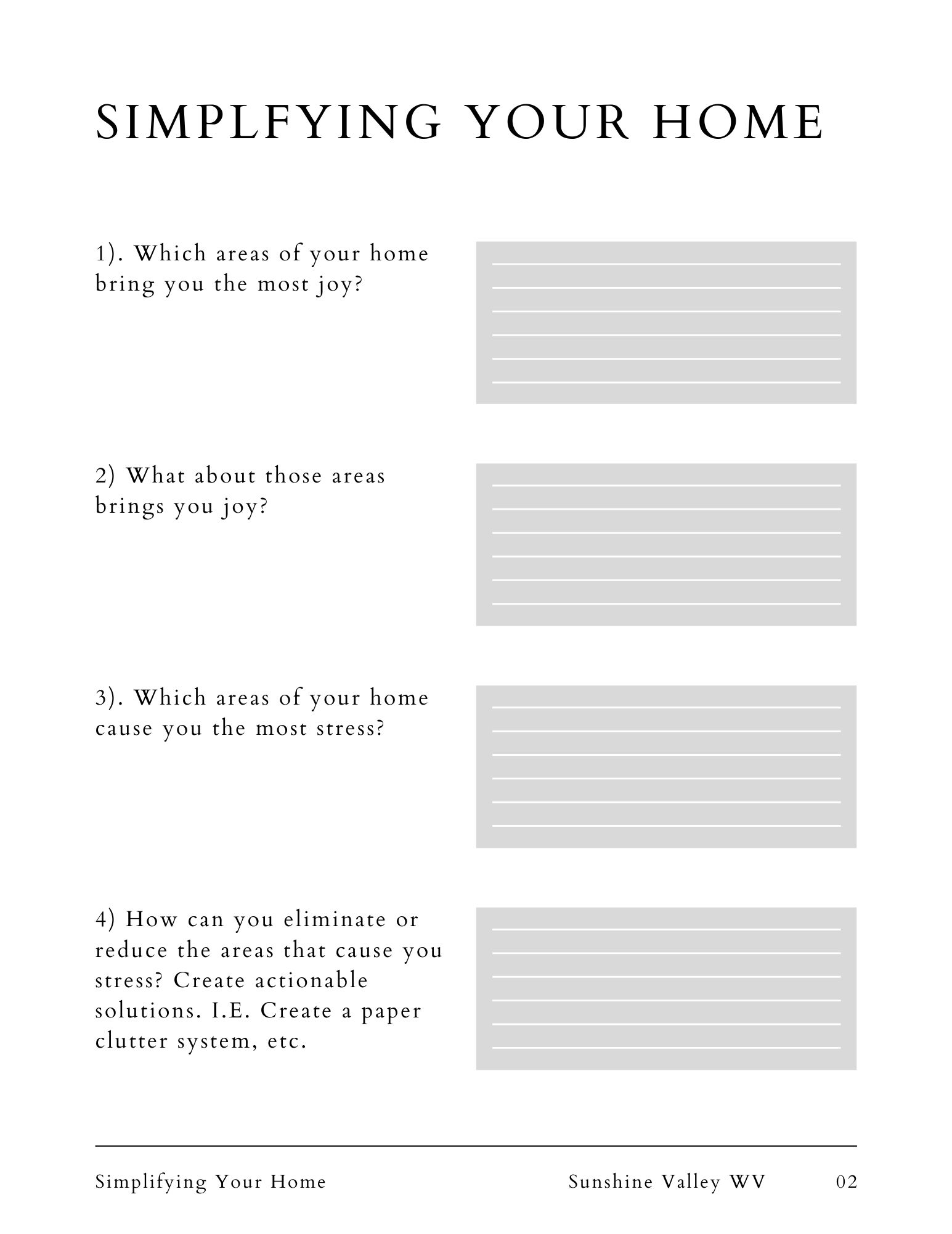 Simplifying Your Home + A Free Worksheet - Sunshine Valley