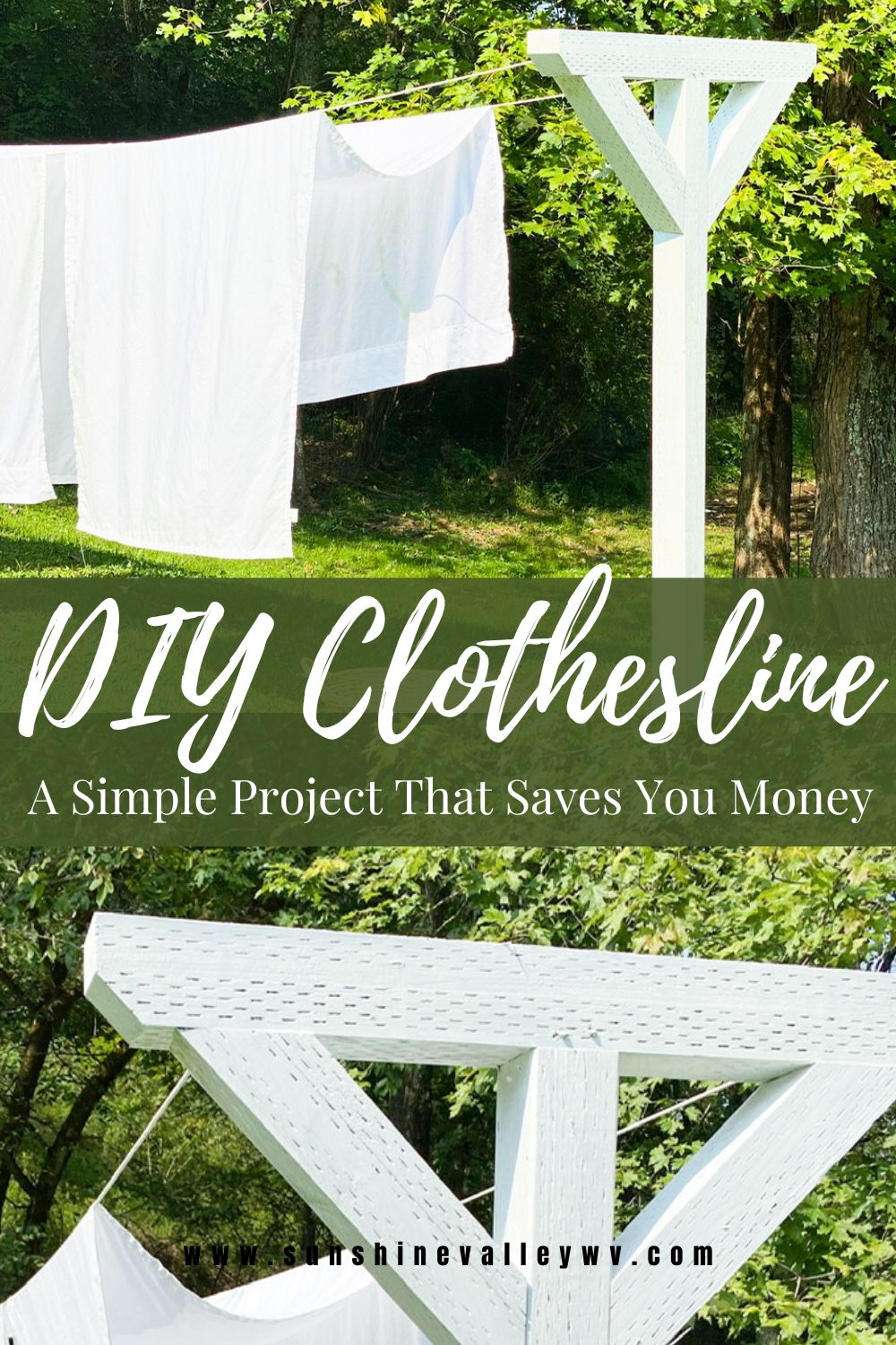 How We Built a Simple DIY Clothesline - Sunshine Valley