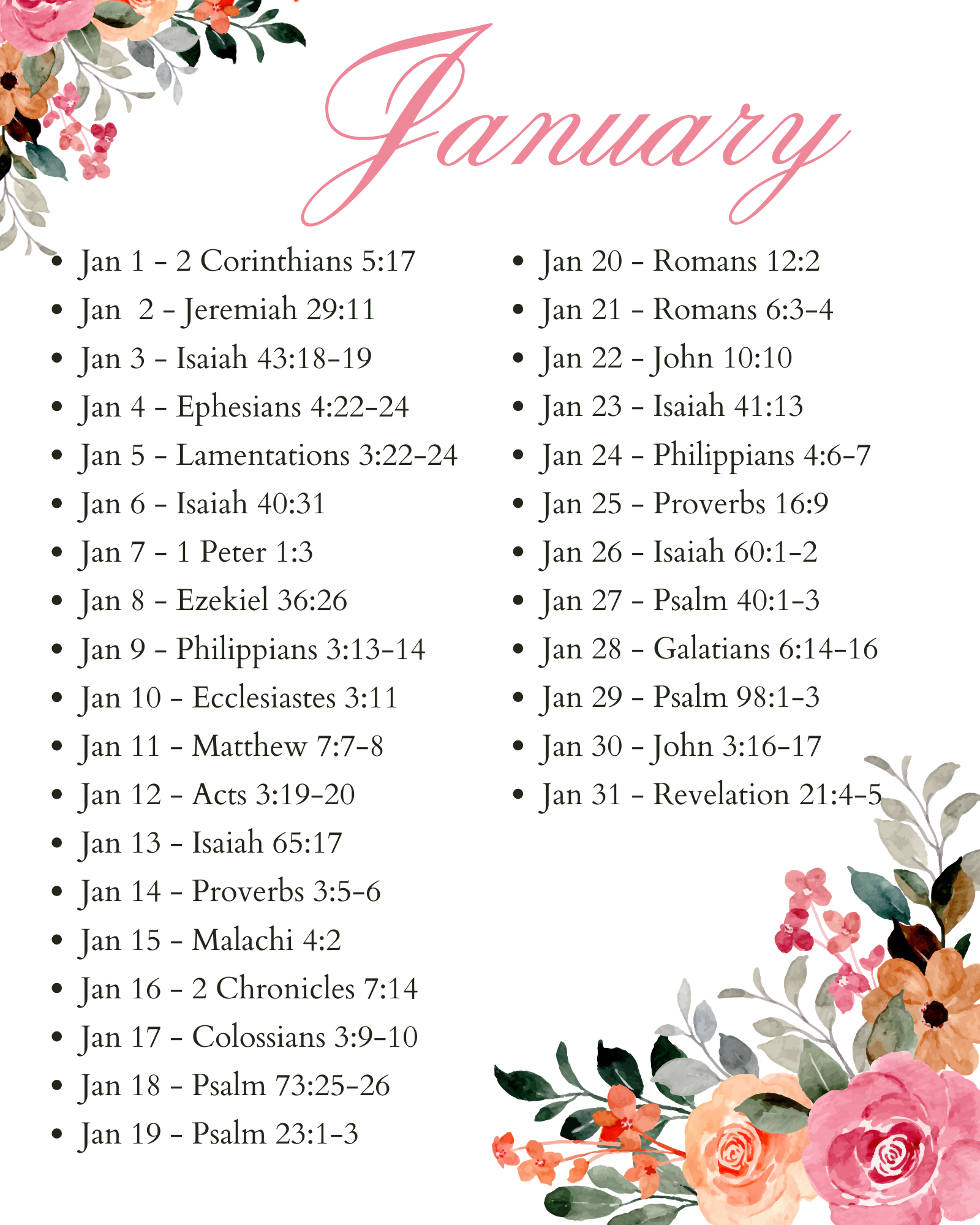 January: A Month of New Beginnings - Sunshine Valley