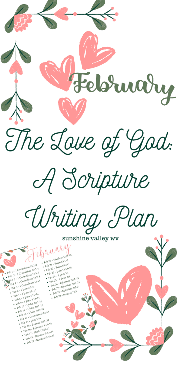 The Love of God: February Scripture Writing Plan - Sunshine Valley