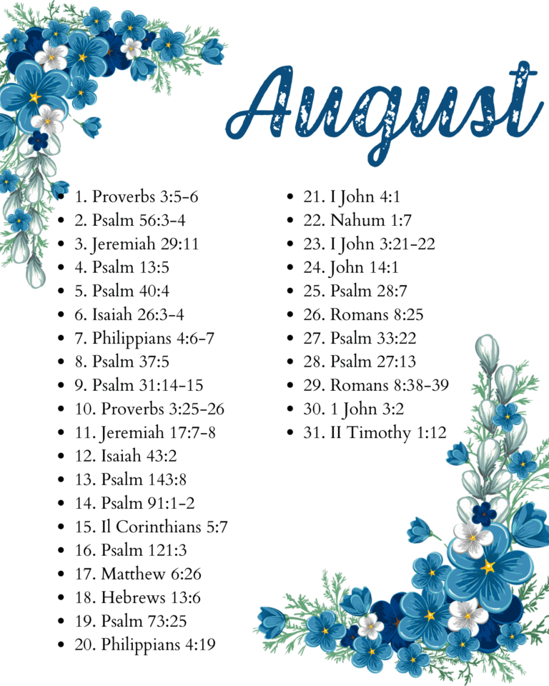 How to Trust God in Trials: August Scripture Writing Plan - Sunshine Valley