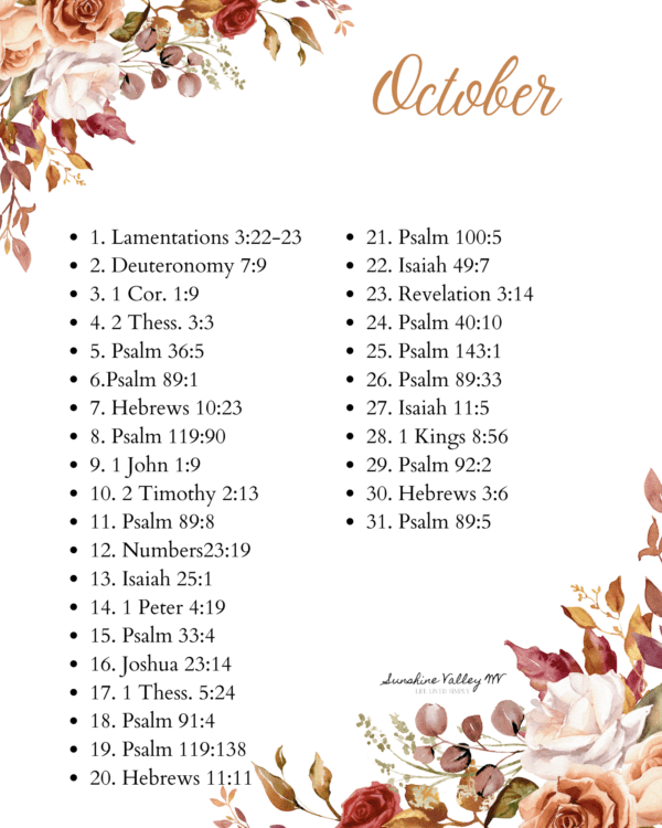 Discovering God's Faithfulness: October Scripture Writing Plan ...