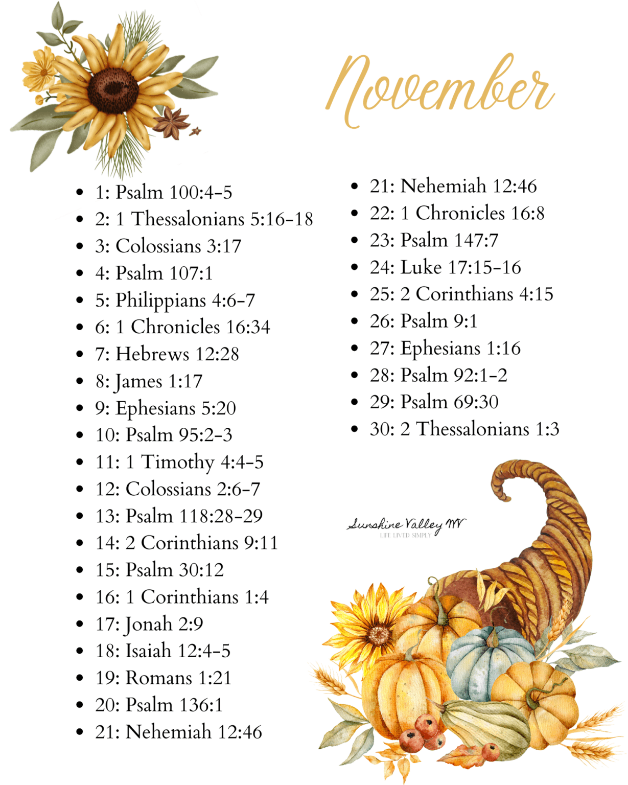 November Scripture Writing Plan: How to Cultivate Thankfulness in All ...