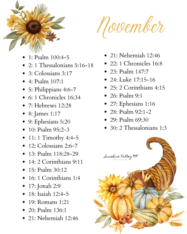 November Scripture Writing Plan: How to Cultivate Thankfulness in All ...