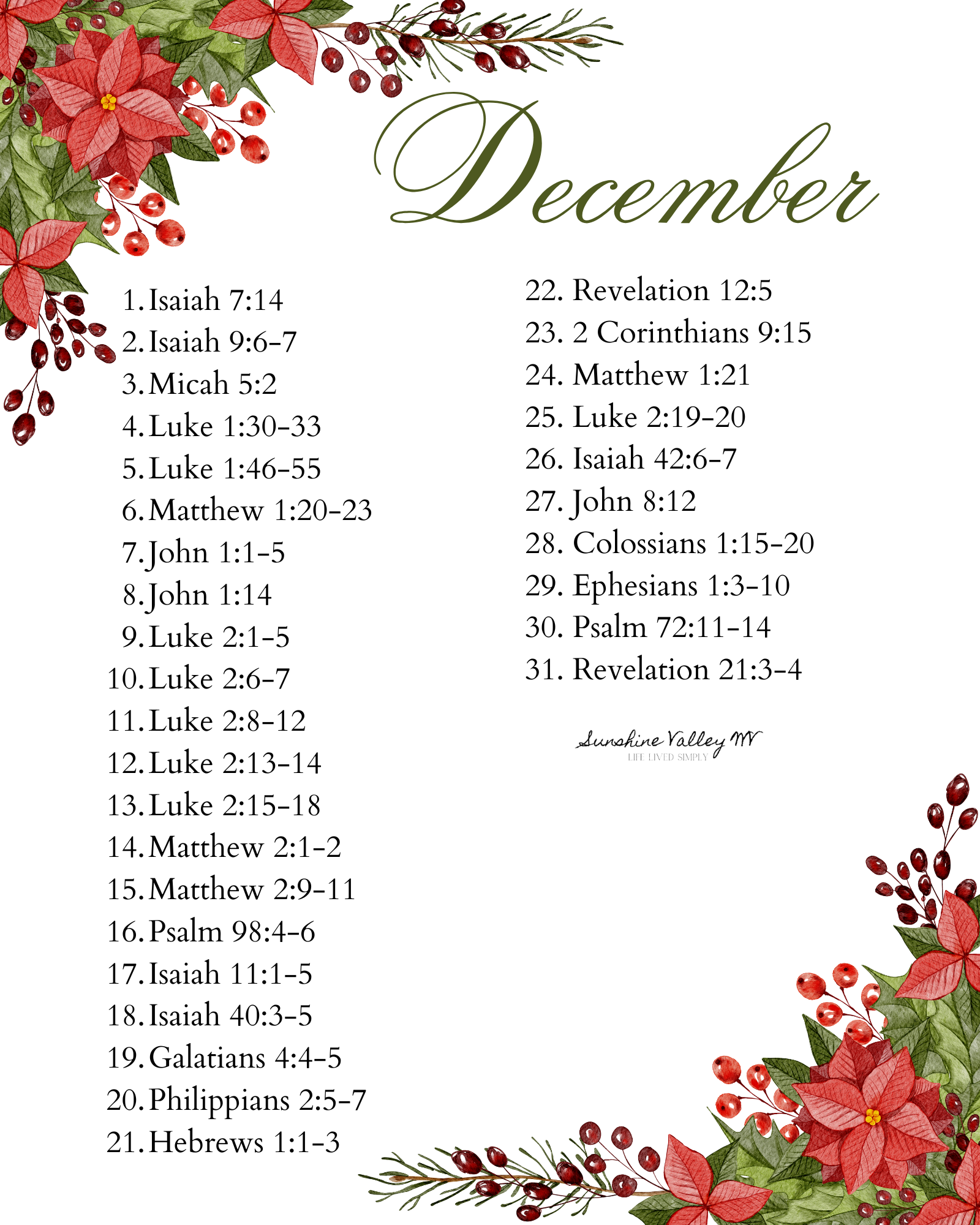 The Joy of Christ’s Birth: A December Scripture Writing Plan - Sunshine ...