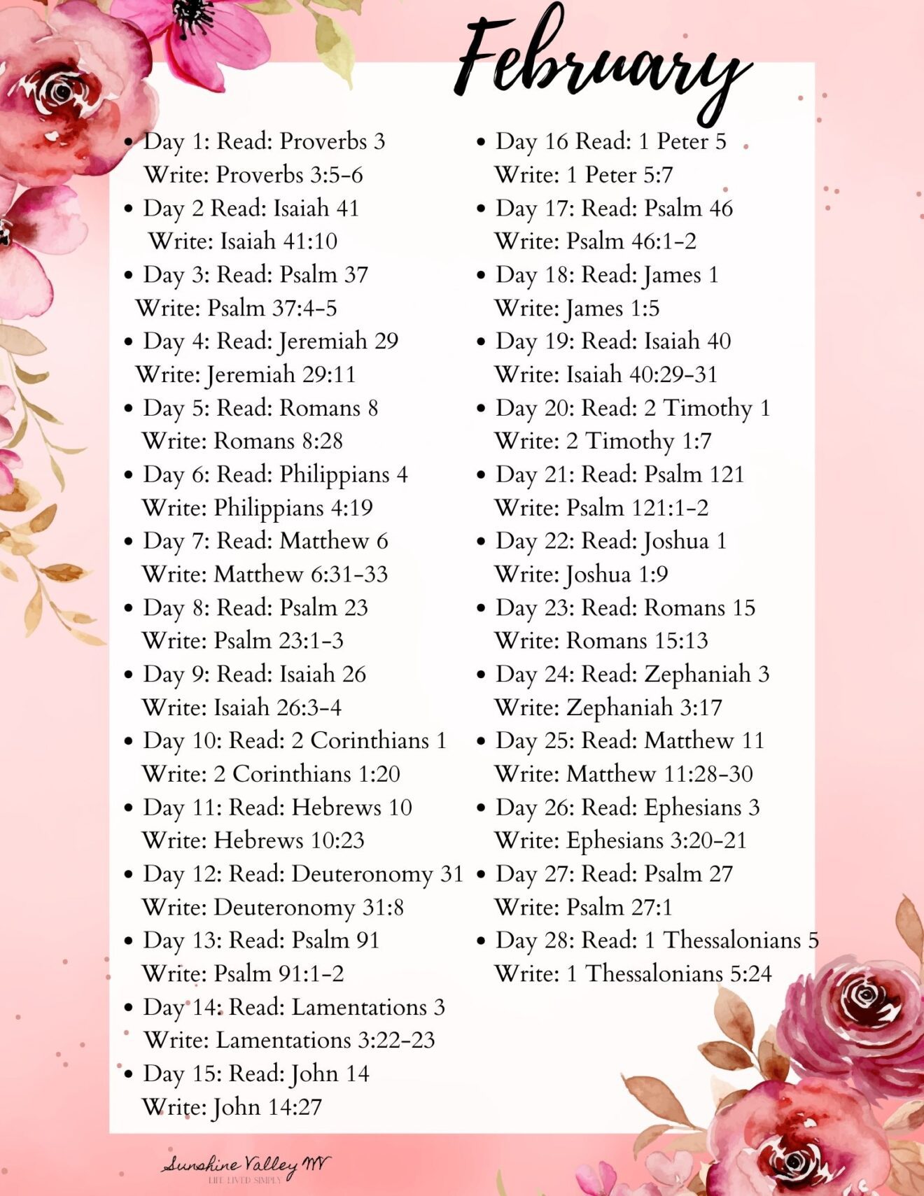 Daily Scripture Writing for February: 28 Days of Trusting God’s ...
