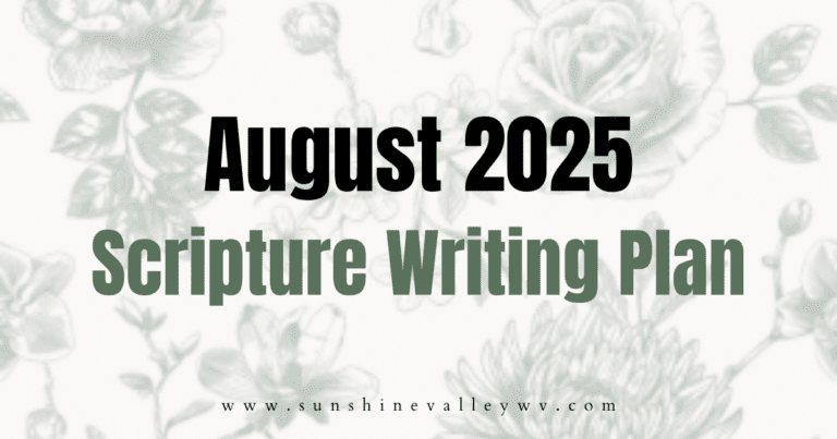 August 2025 Scripture Writing Plan: Walking in Wisdom - Sunshine Valley